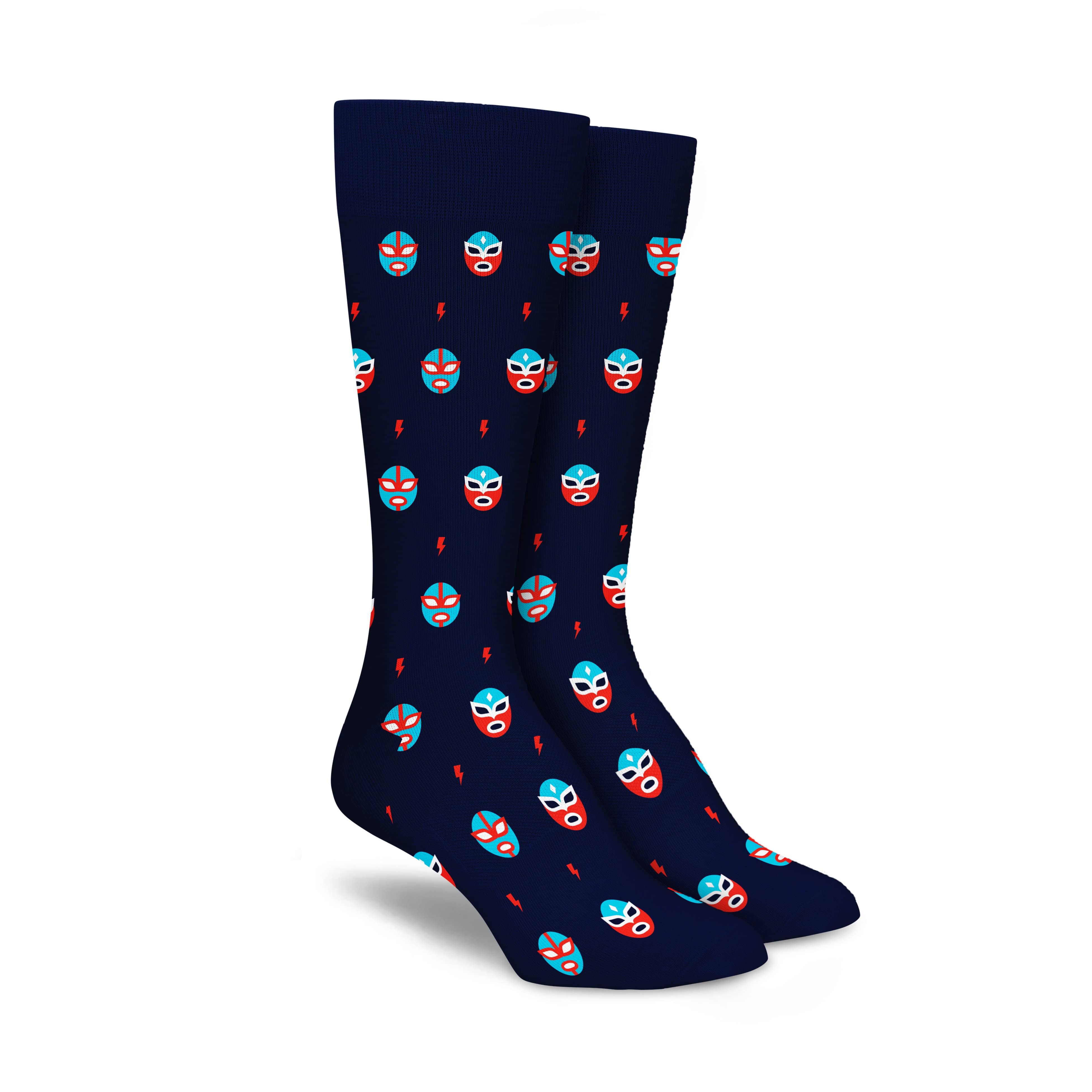 Best Men's Crew Socks - As Seen on Shark Tank - Men's Lucha Libre Socks – Say it with a Sock