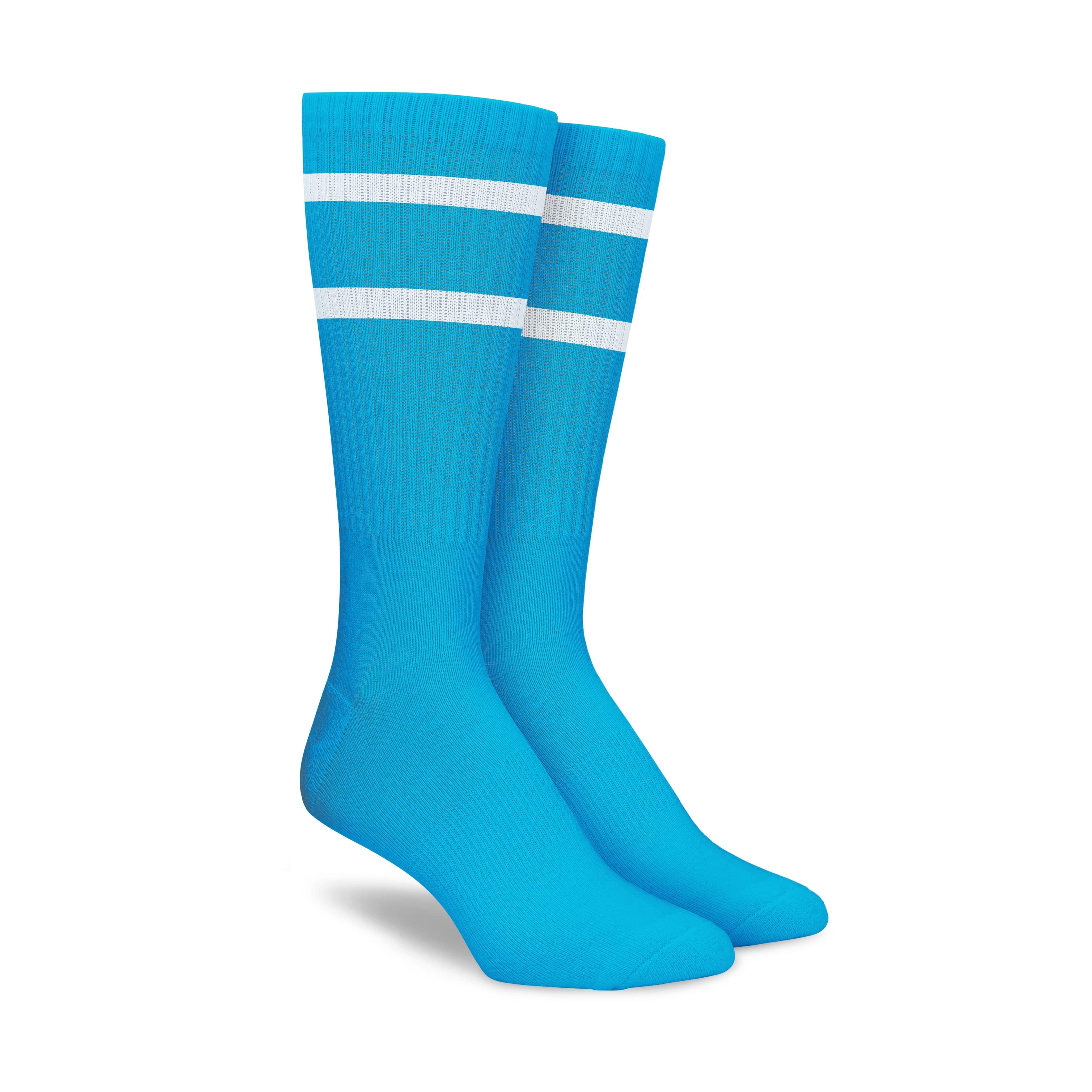 Unisex Crew Sock With Blue White Stripe on Top – Say it with a Sock